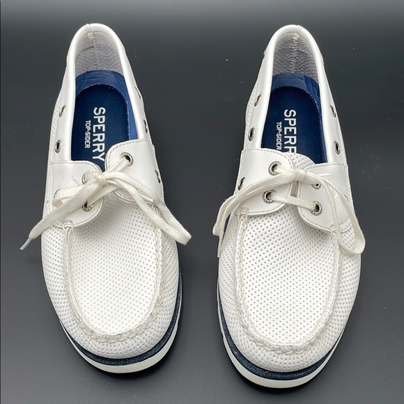 Sperry | Shoes | Sperry Top Sider Mens 85 White Boat Shoes With Canvas ...